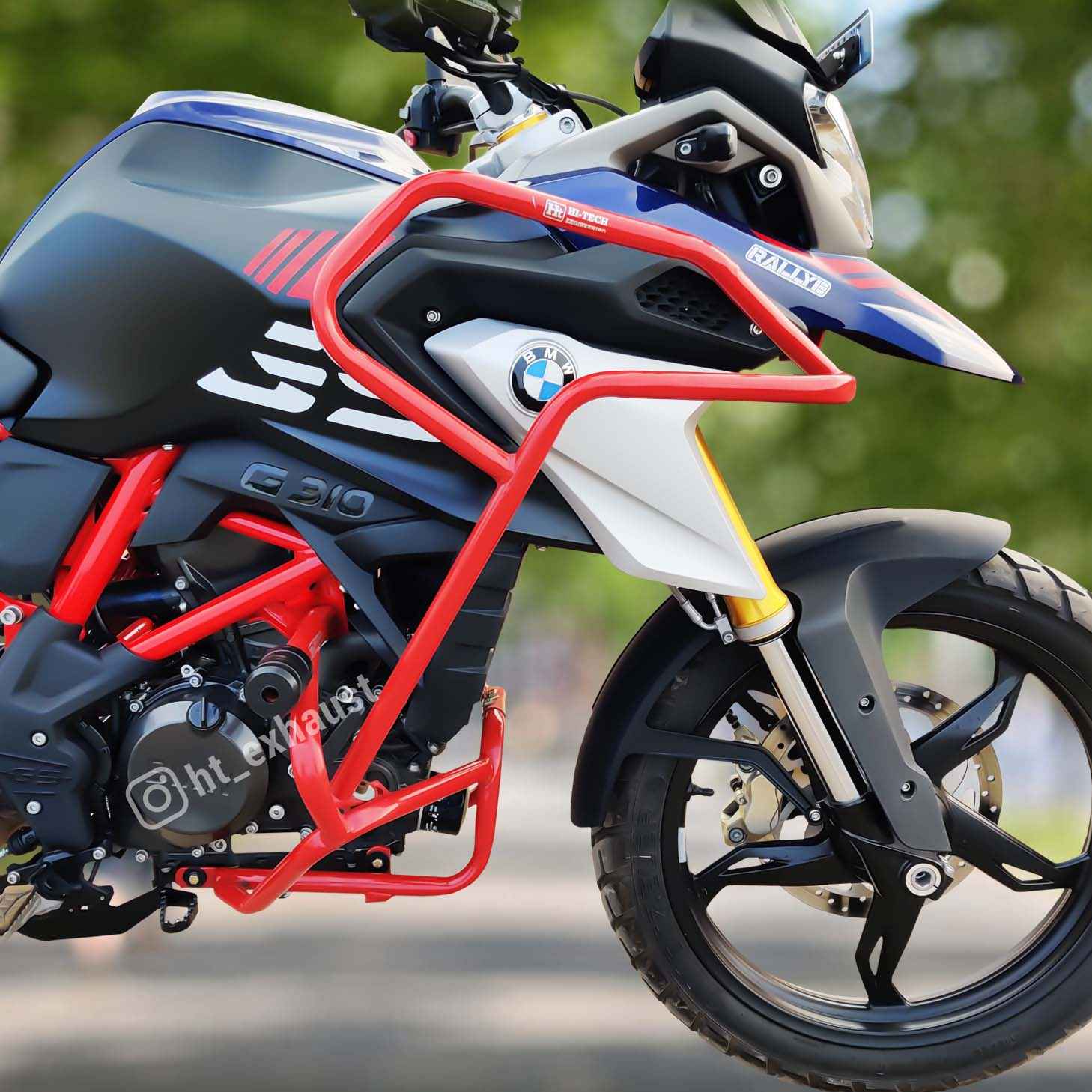 BMW G 310 GS CRASH GUARD WITH METAL SLIDER (includes sump guard) black ...