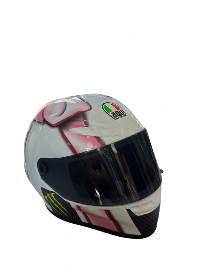 AGV WHITE PINK Scale model miniature helmet – SPARIFY