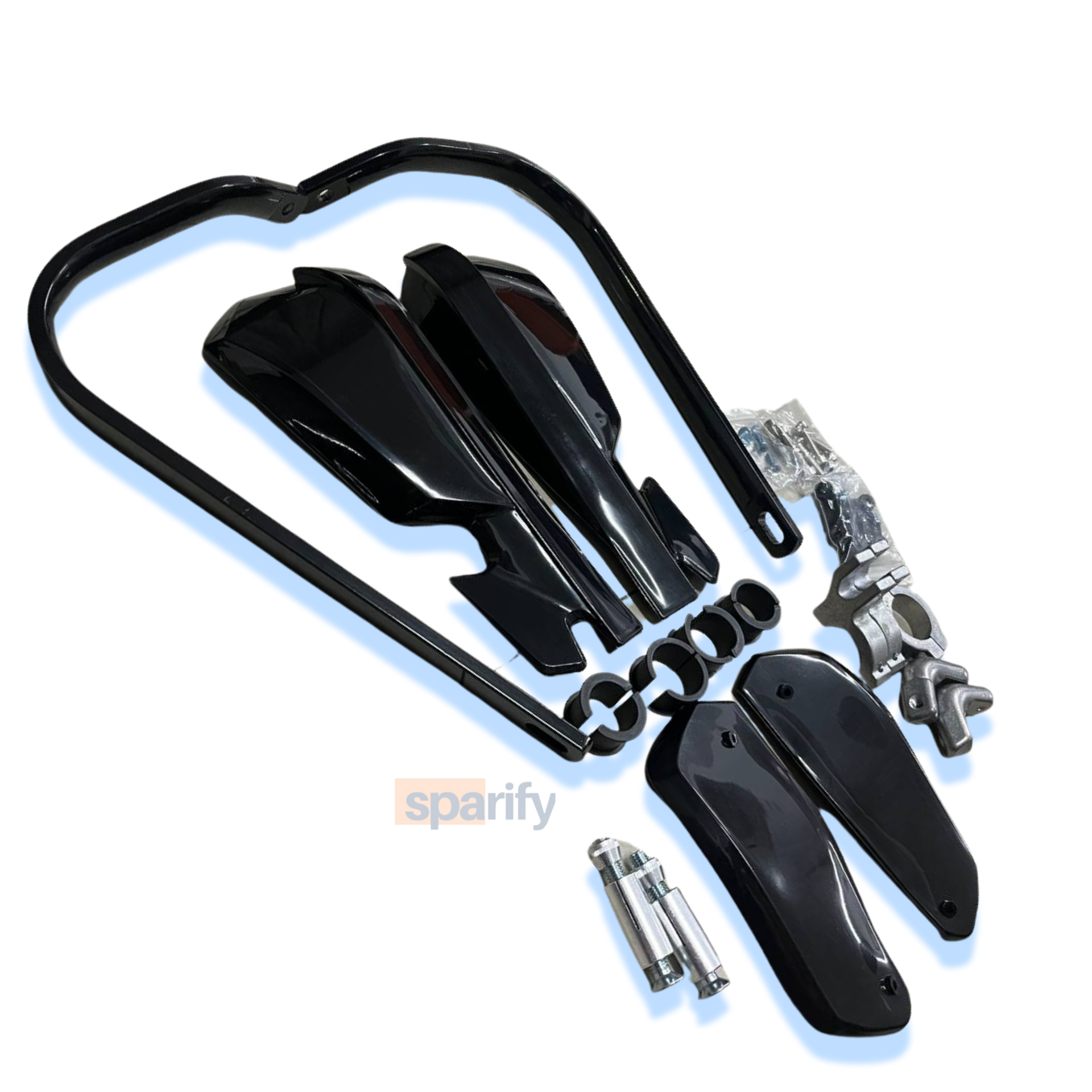 Handguard with aluminium brace compatible for all motorcycles - Black ...